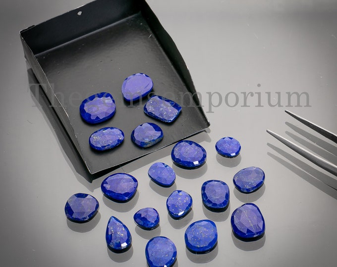 Lapis Lazuli Rose Cut, Lapis Lazuli Rose Cut Slices, Lapis Polki Stone ...