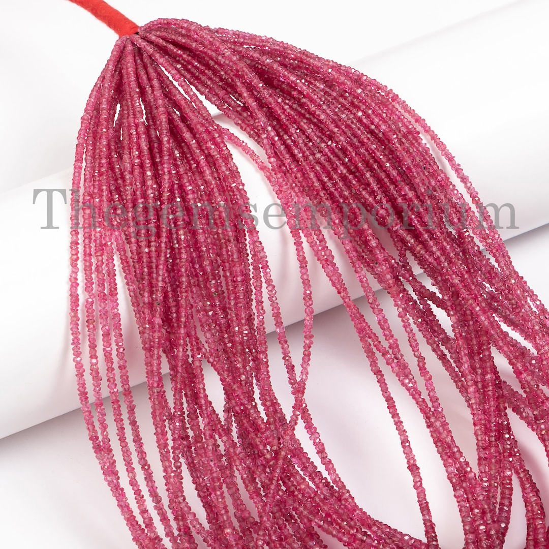 Unheated Extremely Rare Natural Burma Red Spinel Faceted Rondelles ...