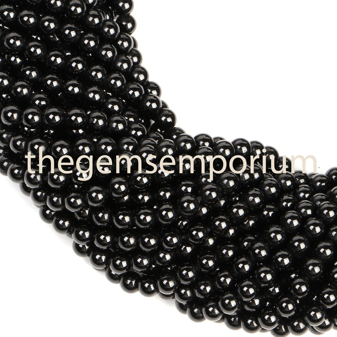 Black Spinel Plain Smooth Round Beads, Black Spinel Plain Smooth Beads ...