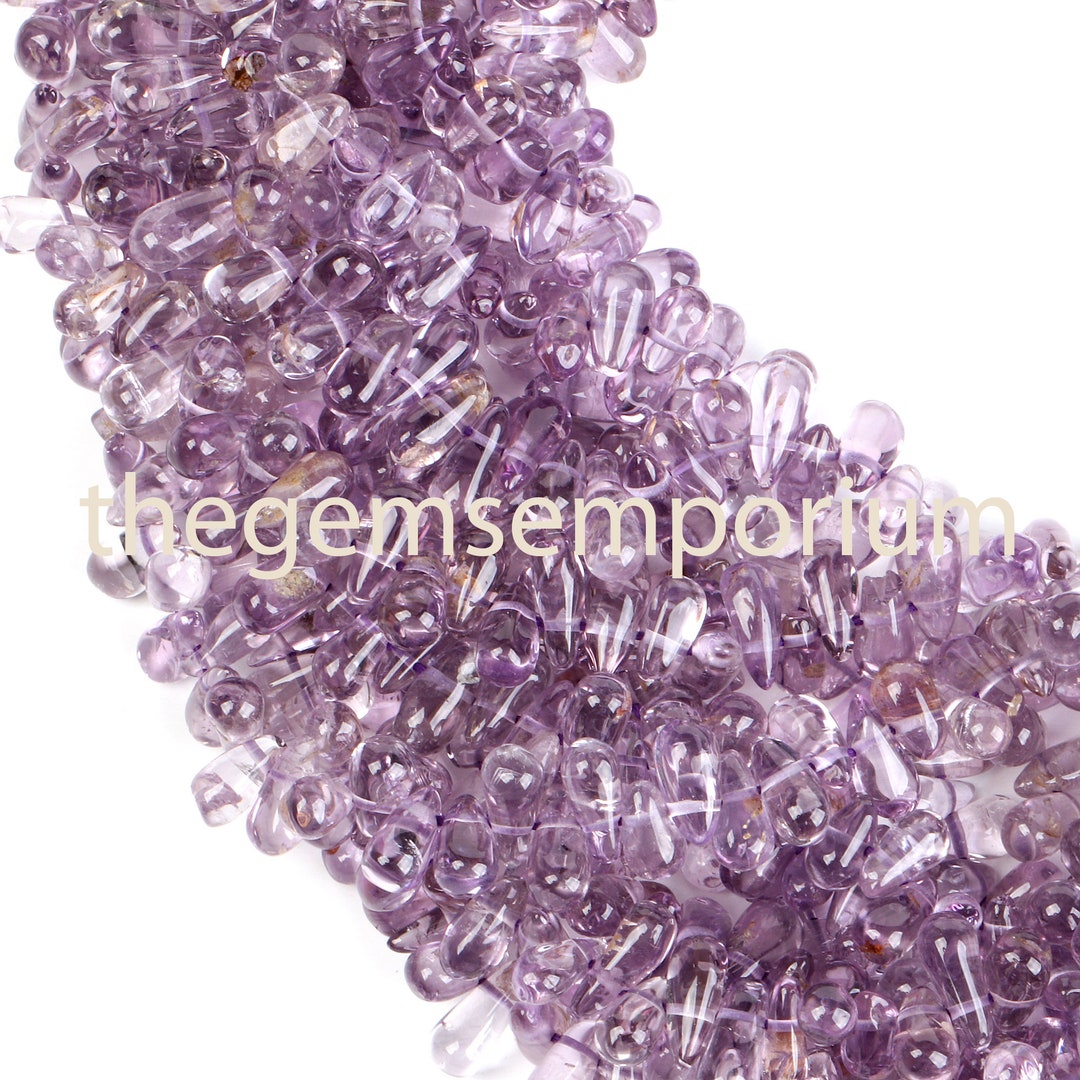 Amethyst Plain Drop Shape Beads, 4X8-4X12MM Amethyst Plain Drop Side ...