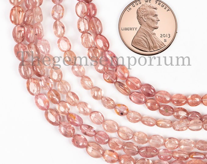 Light Pink Spinel Smooth Oval Beads, Natural Spinel Gemstone, Straight ...