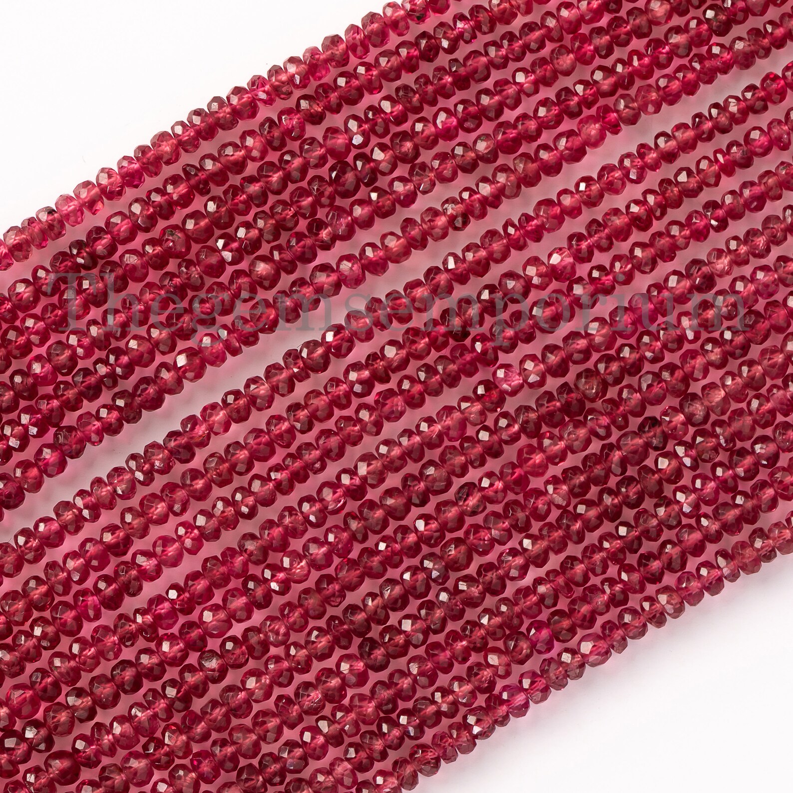 Exclusive Rare! Burma Spinel Rondelle Necklace, 2.5-5mm Red Spinel ...