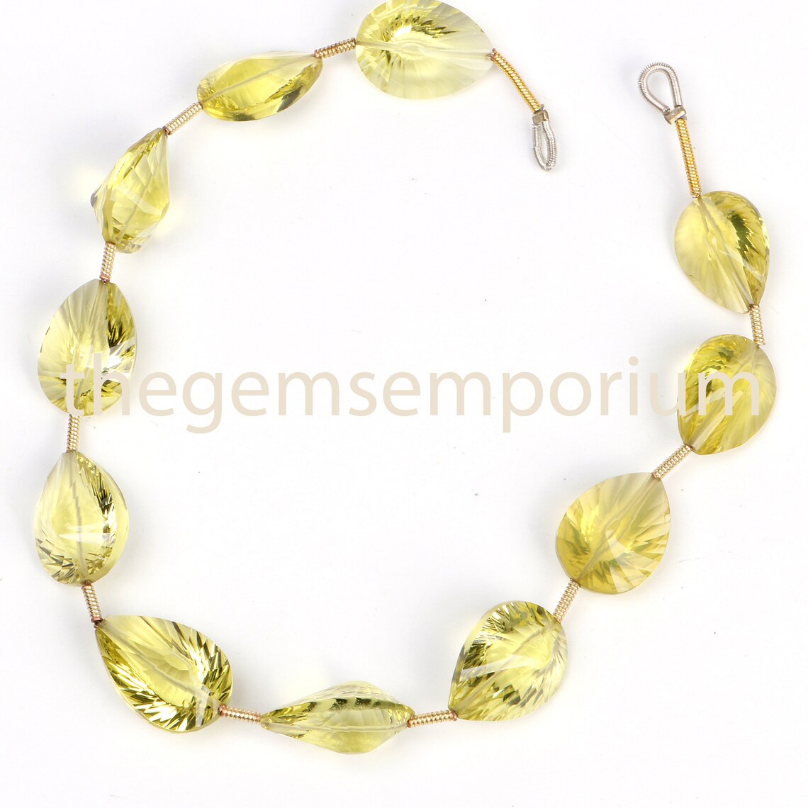 Lemon Quartz Faceted Concave Cut Pears Shape Beads Lemon - Etsy