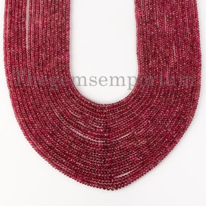 Exclusive Rare! Burma Spinel Rondelle Necklace, 2.5-5mm Red Spinel ...