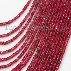 Exclusive Rare! Burma Spinel Rondelle Necklace, 2.5-5mm Red Spinel ...