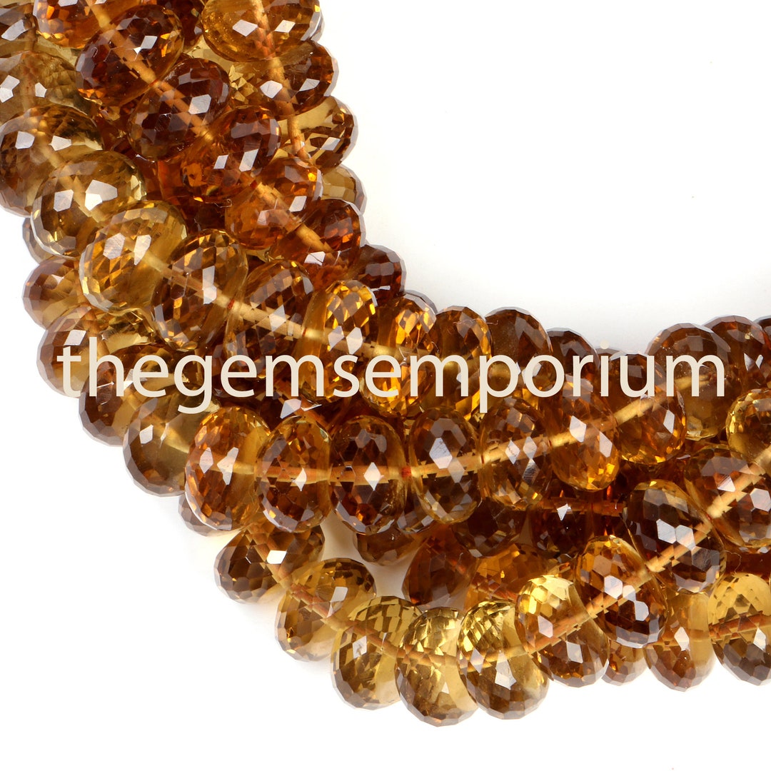 Whisky Quartz Faceted Rondelle Gemstone Beads Whisky Quartz - Etsy