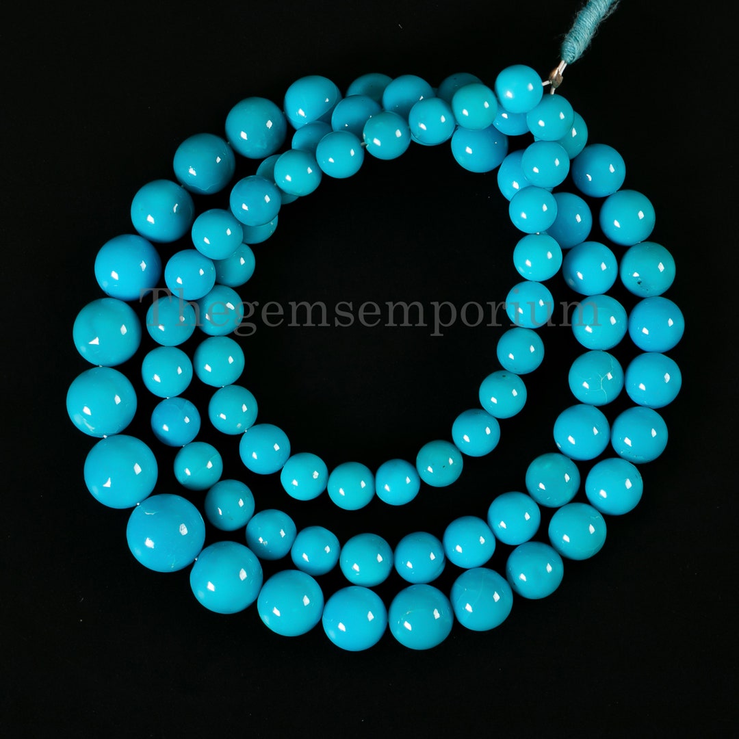 Top Quality Natural Sleeping Beauty Turquoise Beads, Smooth Round ...