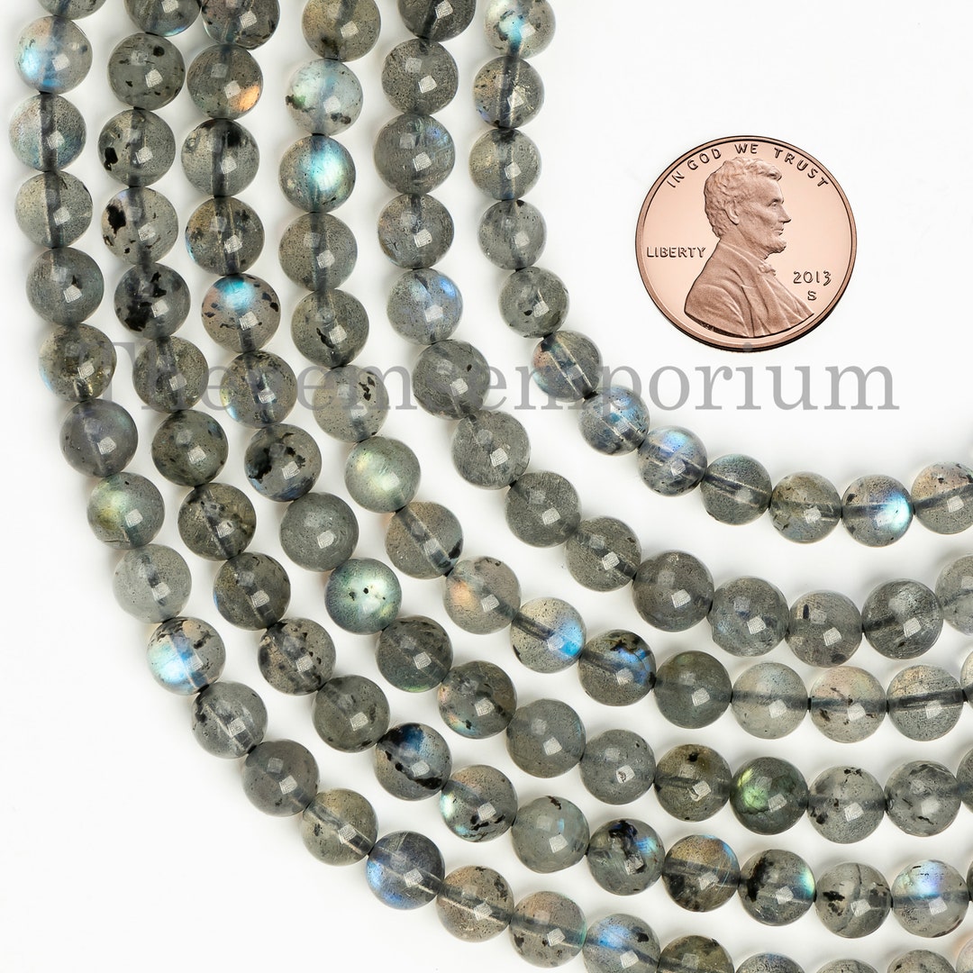 1MM Hole Size Labradorite Plain Round Shape Beads, Labradorite Smooth ...