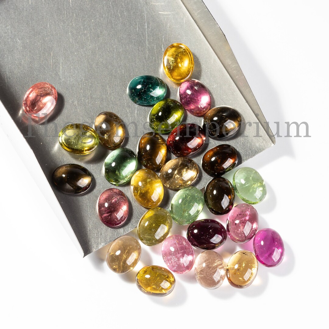 Top AAA Quality 5 Pc Lot Multi Tourmaline Lot, Tourmaline Cabochons ...