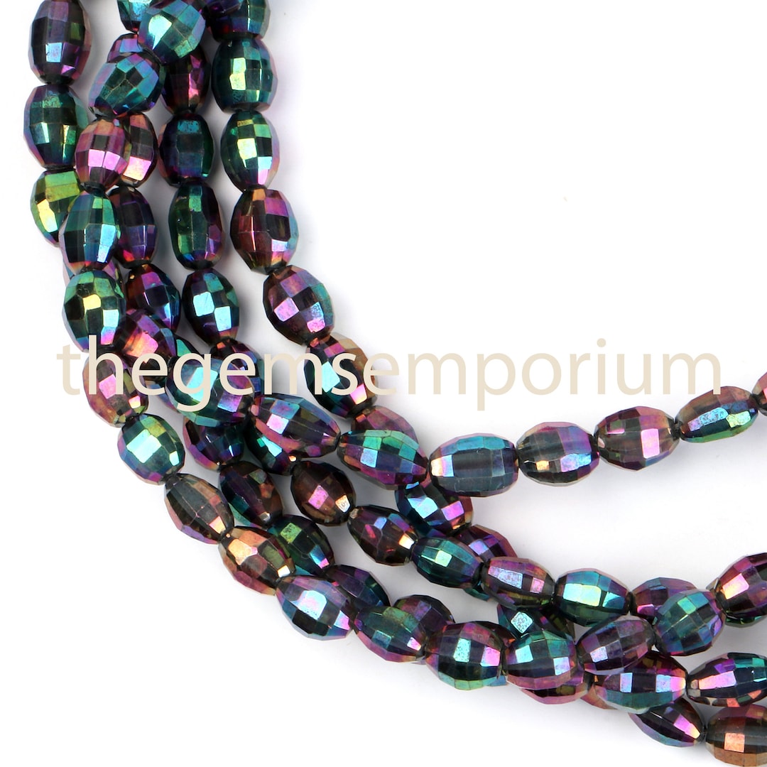 Natural Mystic Topaz Oval Shape Beads, Mystic Topaz Faceted Beads ...