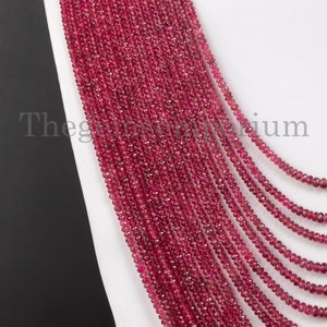 Exclusive Rare! Burma Spinel Rondelle Necklace, 2.5-5mm Red Spinel ...