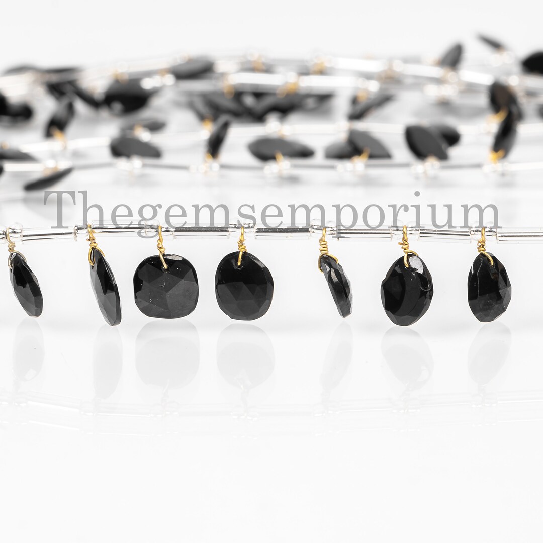Black Spinel Rose Cut Beads, Gemstone Beads, Black Spinel Beads, Fancy ...