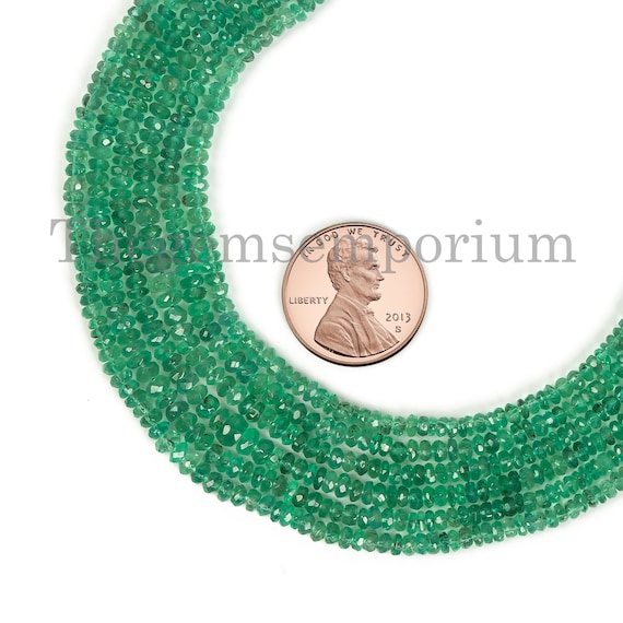 2.5 3.5mm Natural Emerald Drilled Gemstone Beads AAA Quality Emerald Faceted Rondelle Shape Beads Emerald for Jewelry Emerald Cutstone Etsy Canada