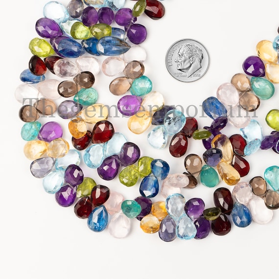 7x9 8x11mm High Quality Multi Gemstone Faceted Pear Beads Loose Gemstone Pear Beads Briolette Pear Beads multi Gemstone Beads Jewelry Etsy