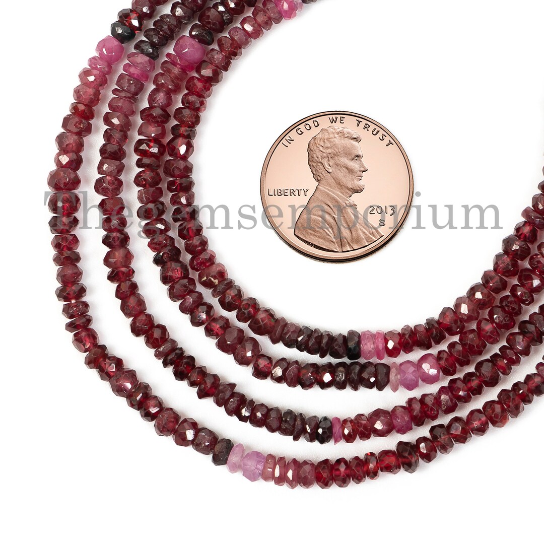 Shaded Ruby Briolette Beads, Shaded Ruby 3.5-4 Mm Faceted Beads, Ruby ...