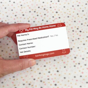 Pet Emergency Contact Card Medical Card Wallet & Purse Insert Gift for ...