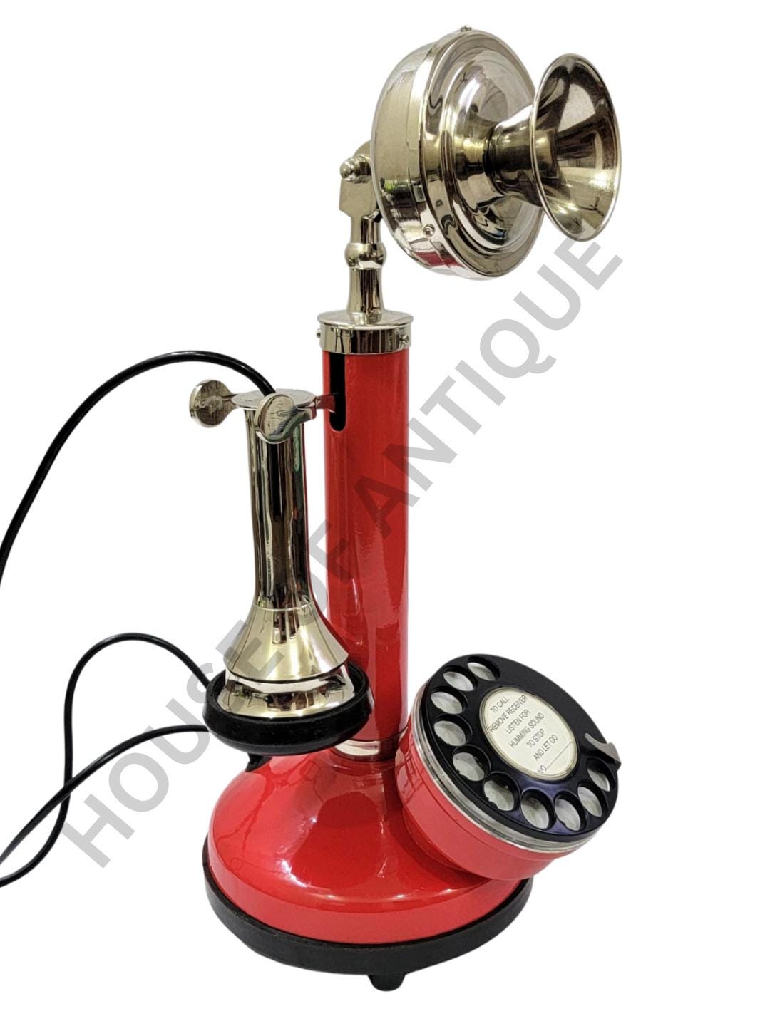 Retro Vintage Desk Decors Telephone | Antique Style Candlestick Working ...