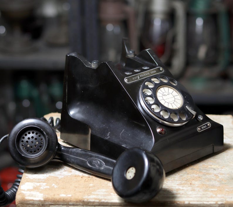 Vintage Bakelite Rotary Dial Telephone: 1970s Indian ITI Landline Phone ...