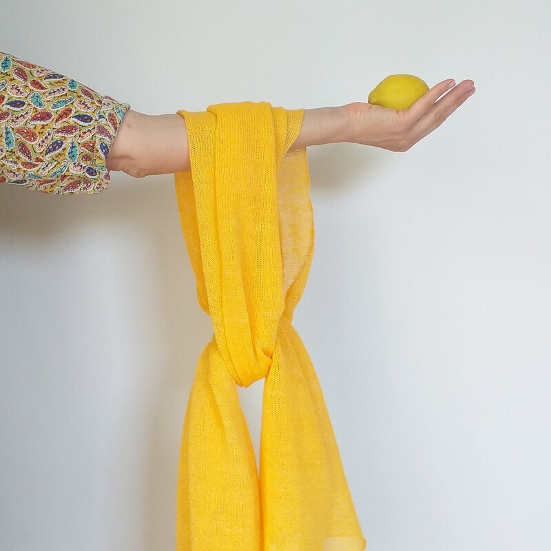 Bright Yellow Scarf - Etsy