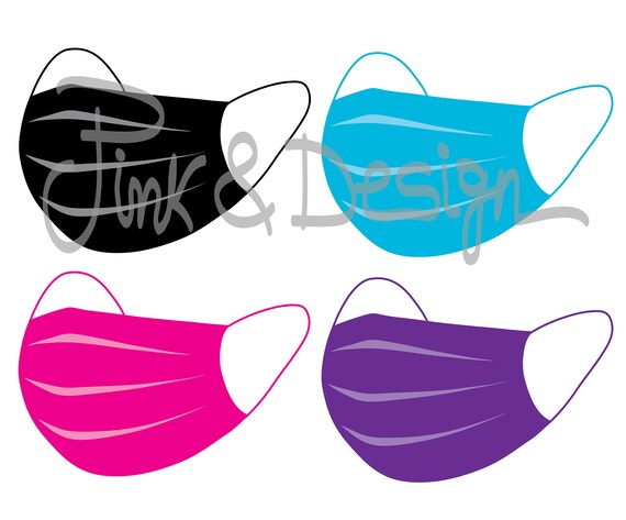 Face Mask Pngsvgai Mask Clip Art Medical Mask Set | Etsy