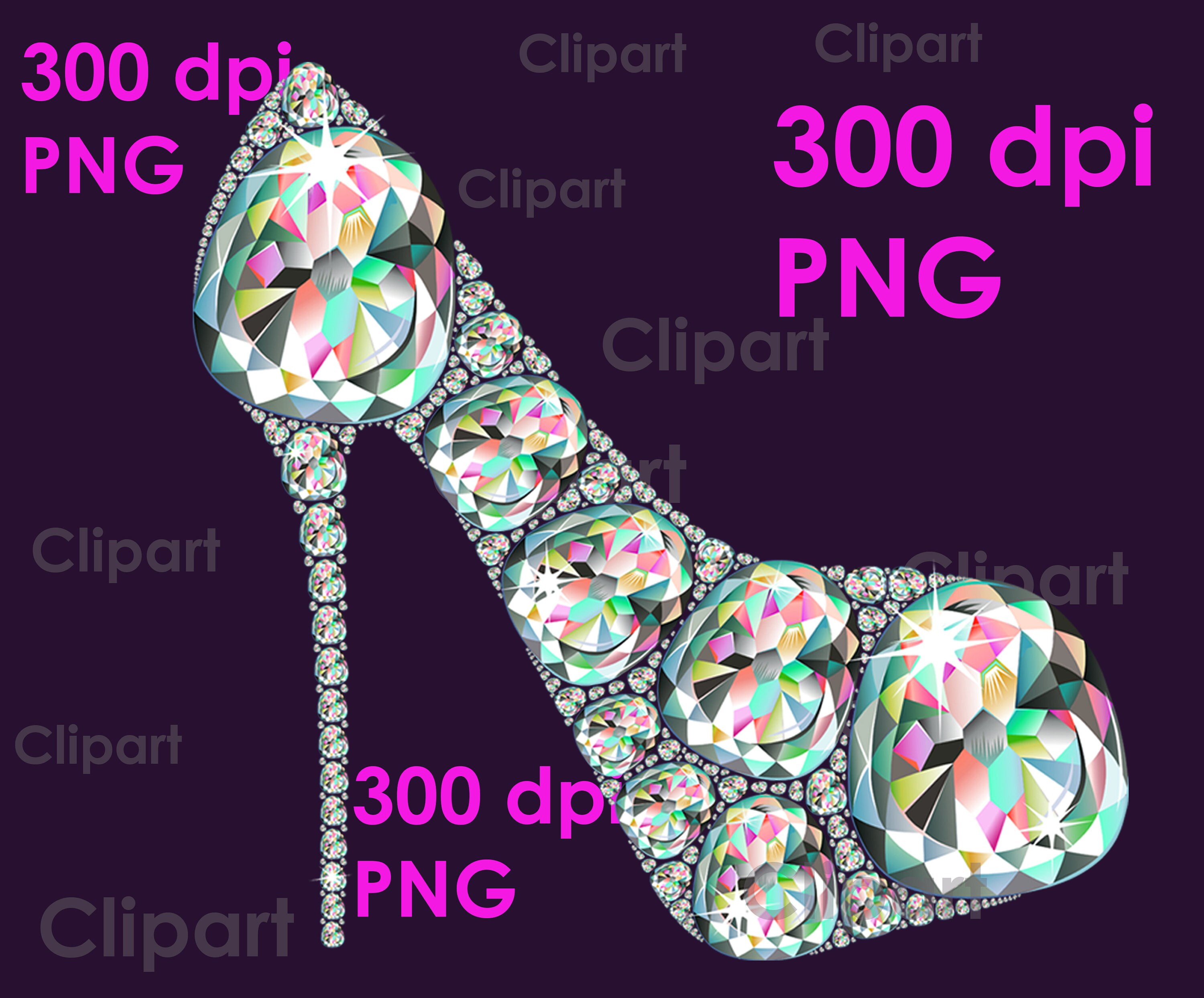 4 High Heels Shoes Clipart PNG Diamond Rhinestone Shoe Clip - Etsy Canada