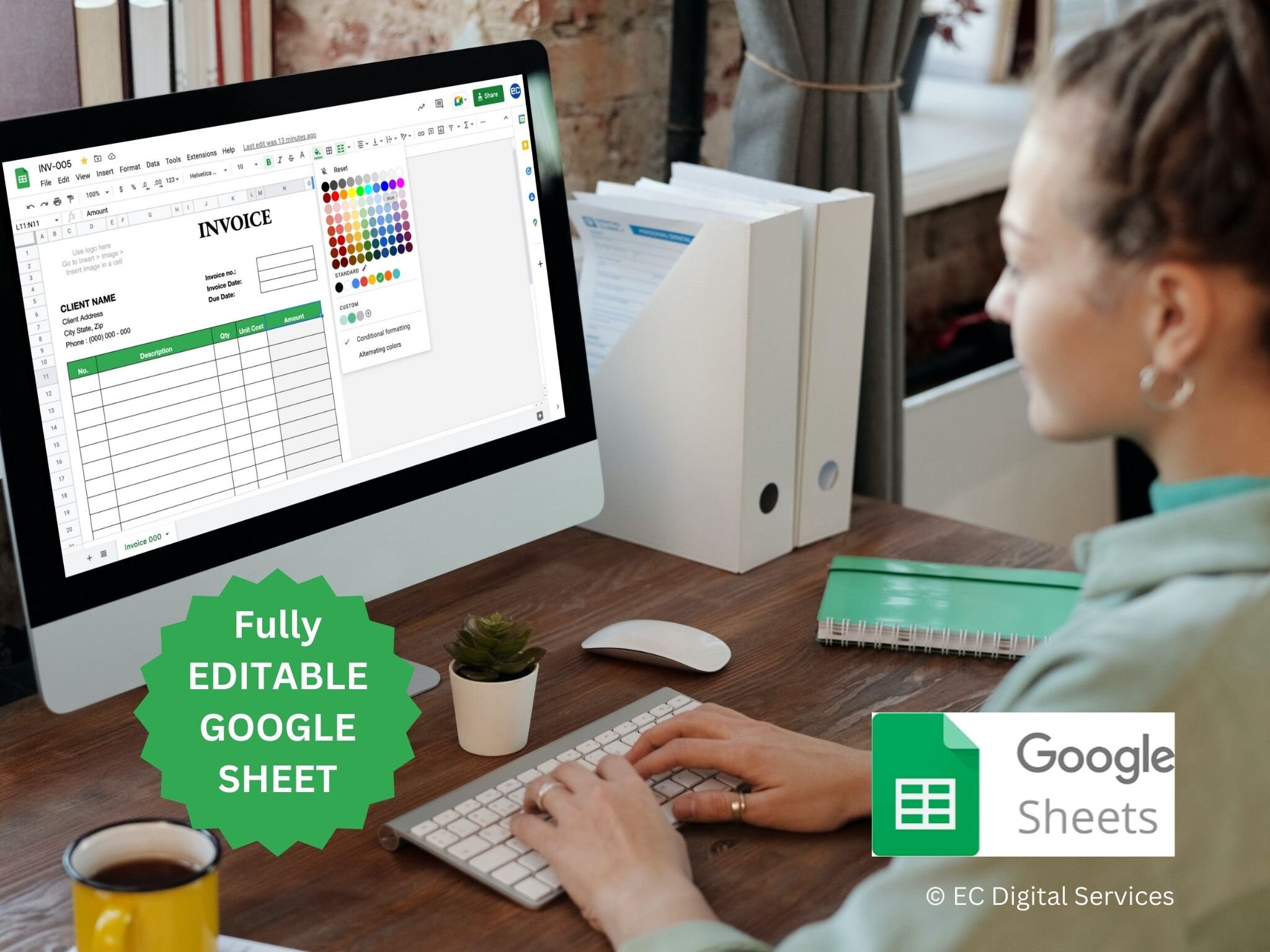 Digital Invoice Template in Google Sheet Digital Google - Etsy