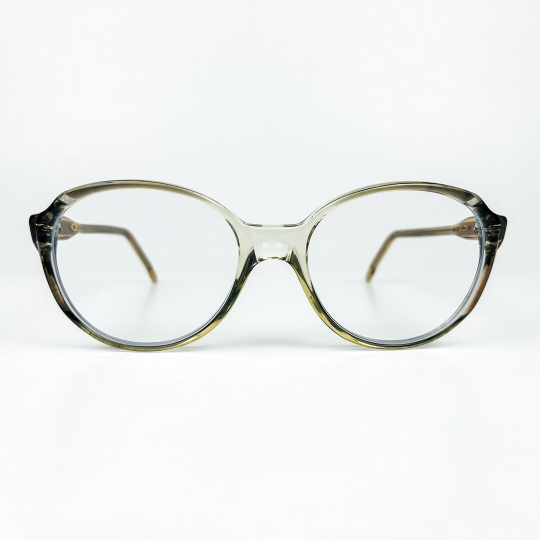 Vintage 70s Italian Eyeglasses - Clear Acetate Frame, Blue Light Filter ...