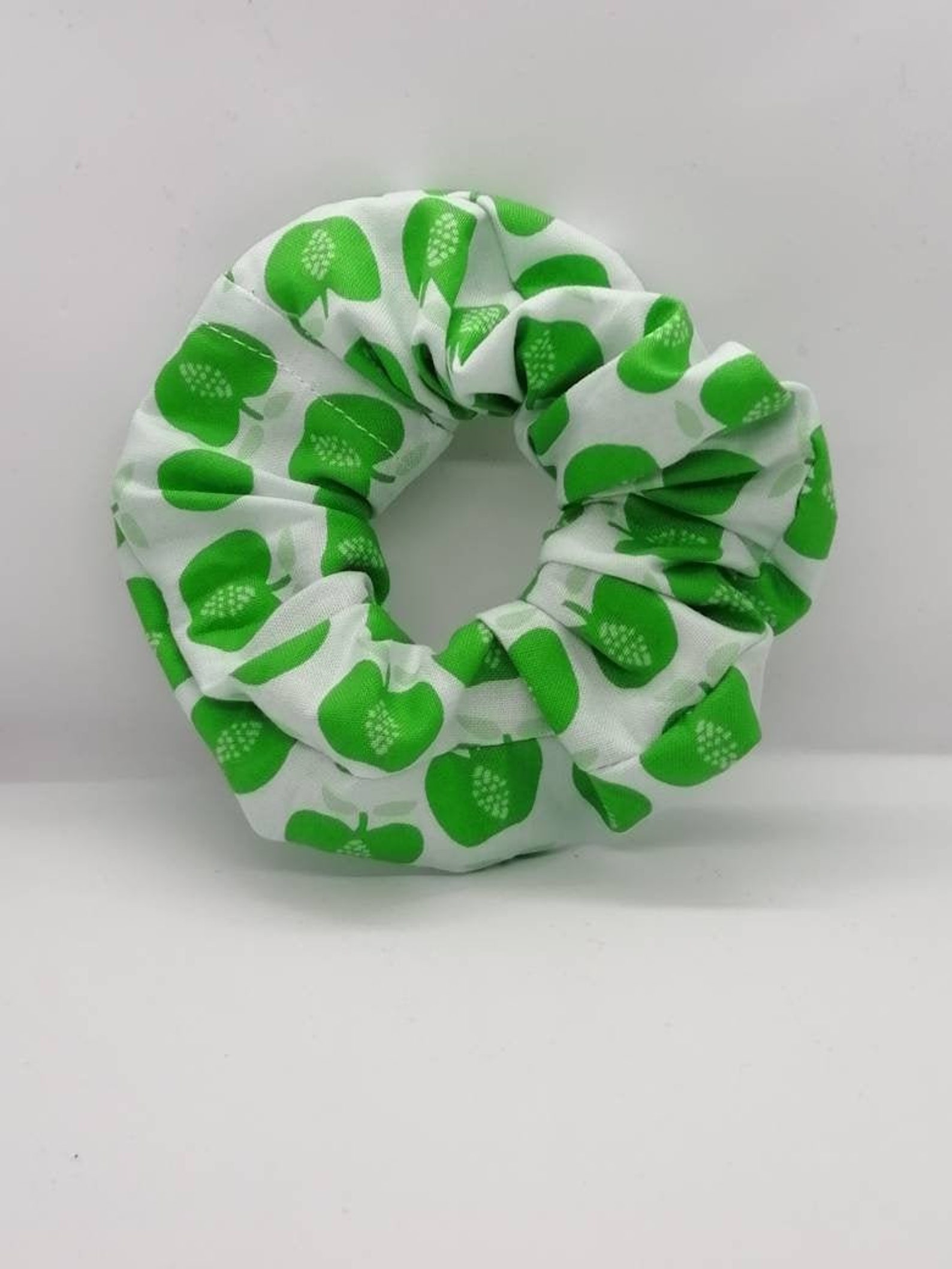 Green Apple Patterned Scrunchie Fruit Hair Tie Fruit Themed - Etsy