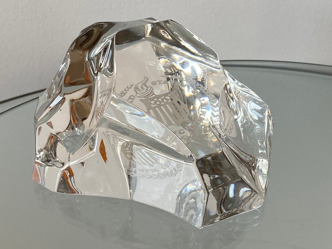 Val St Lambert Crystal Paperweight Iceberg United States Olympic ...