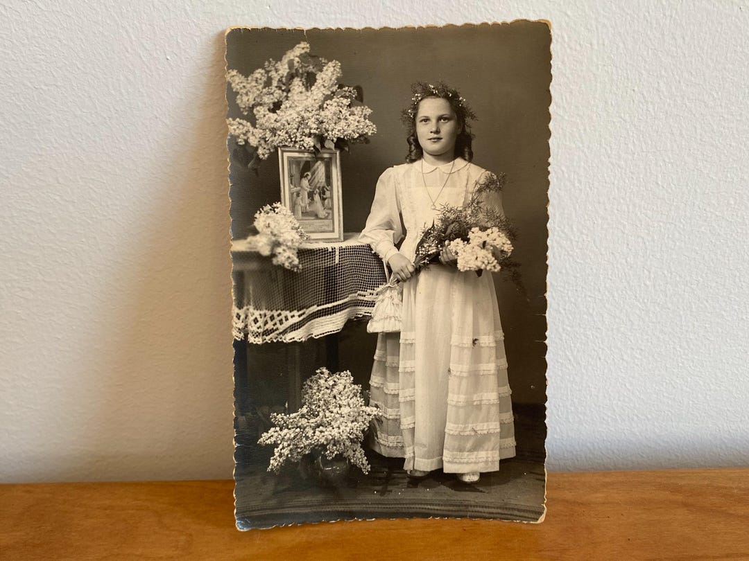 Vintage Photo First Communion Little Girls Children Old Religious ...