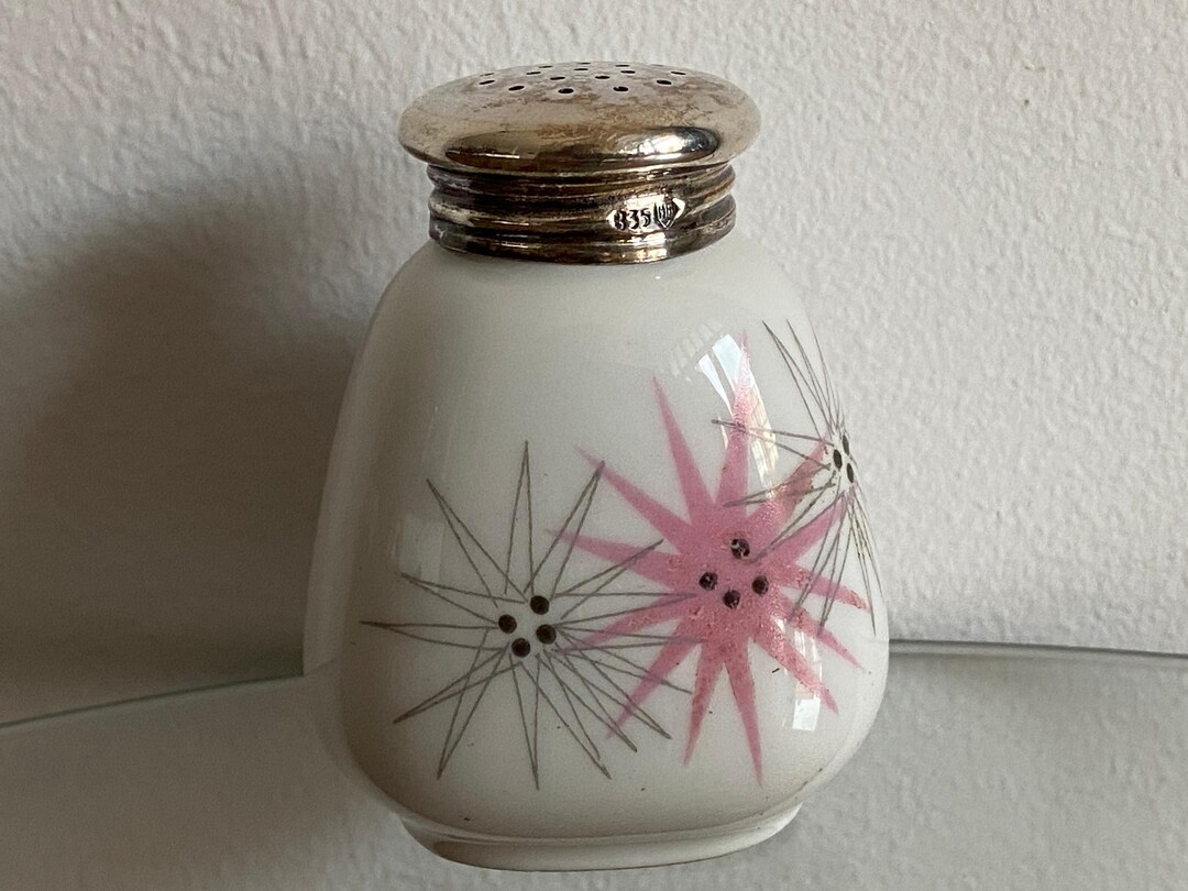 Vintage Salt Shaker Thomas Germany Porcelain Silver 835 HB Hermann ...