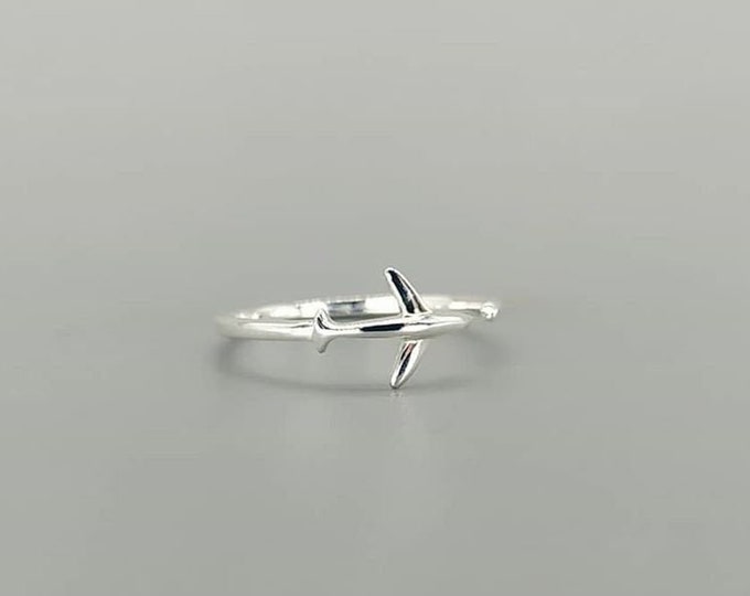 Airplane Ring Ring With Plane Gift for Stewardess Silver - Etsy