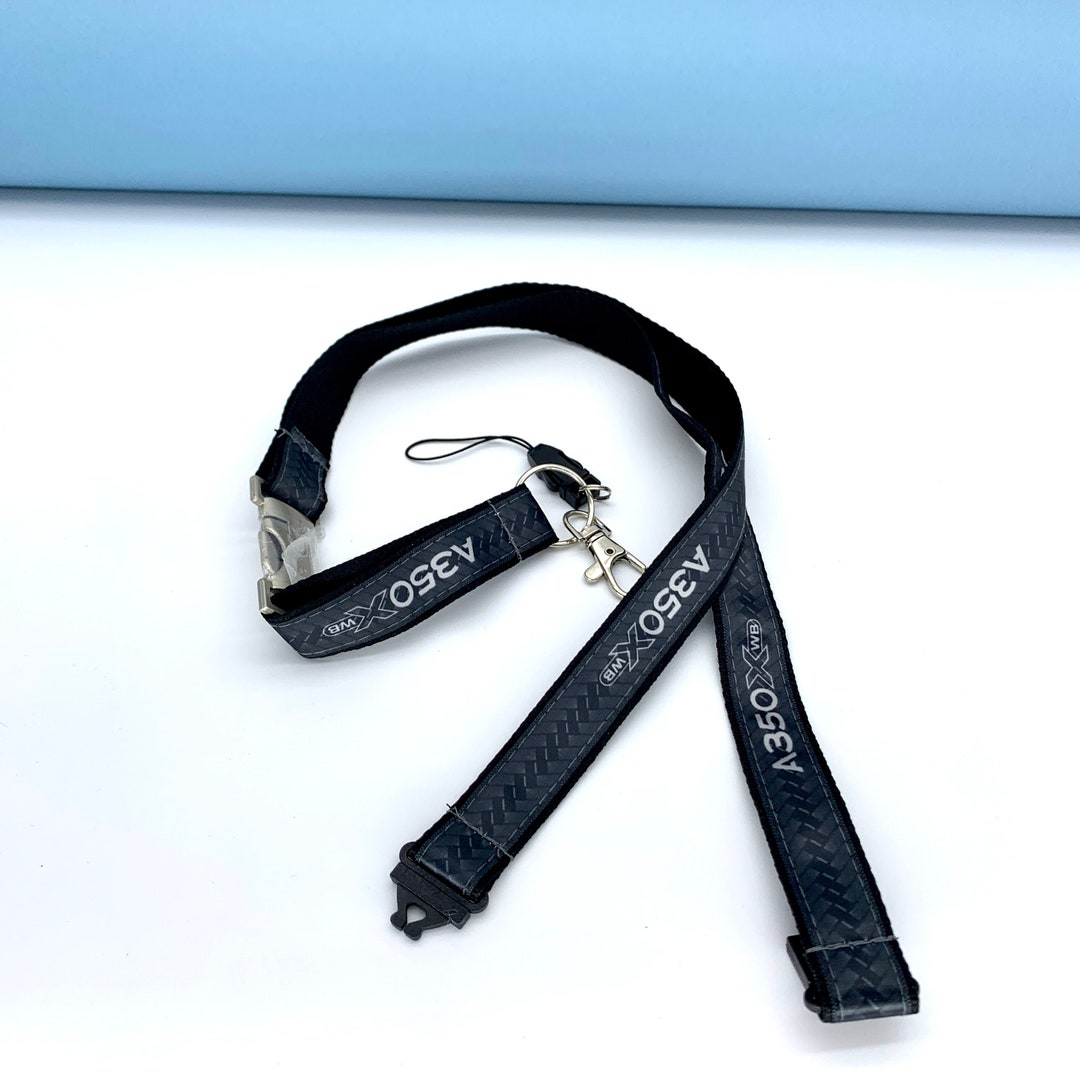 Lanyard Airbus A350 XWB, Gray and Black Lanyard, Thick Lanyard, Airbus ...