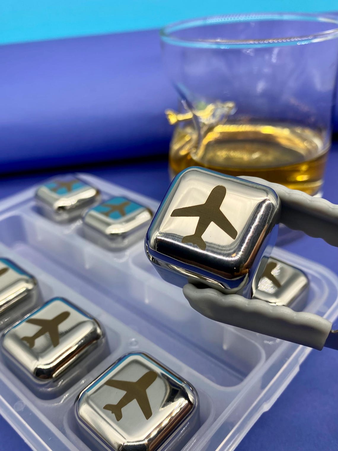 Aviation Drink Cooling Set, Cooling Cubes, Tweezers, Plane, Airplane ...