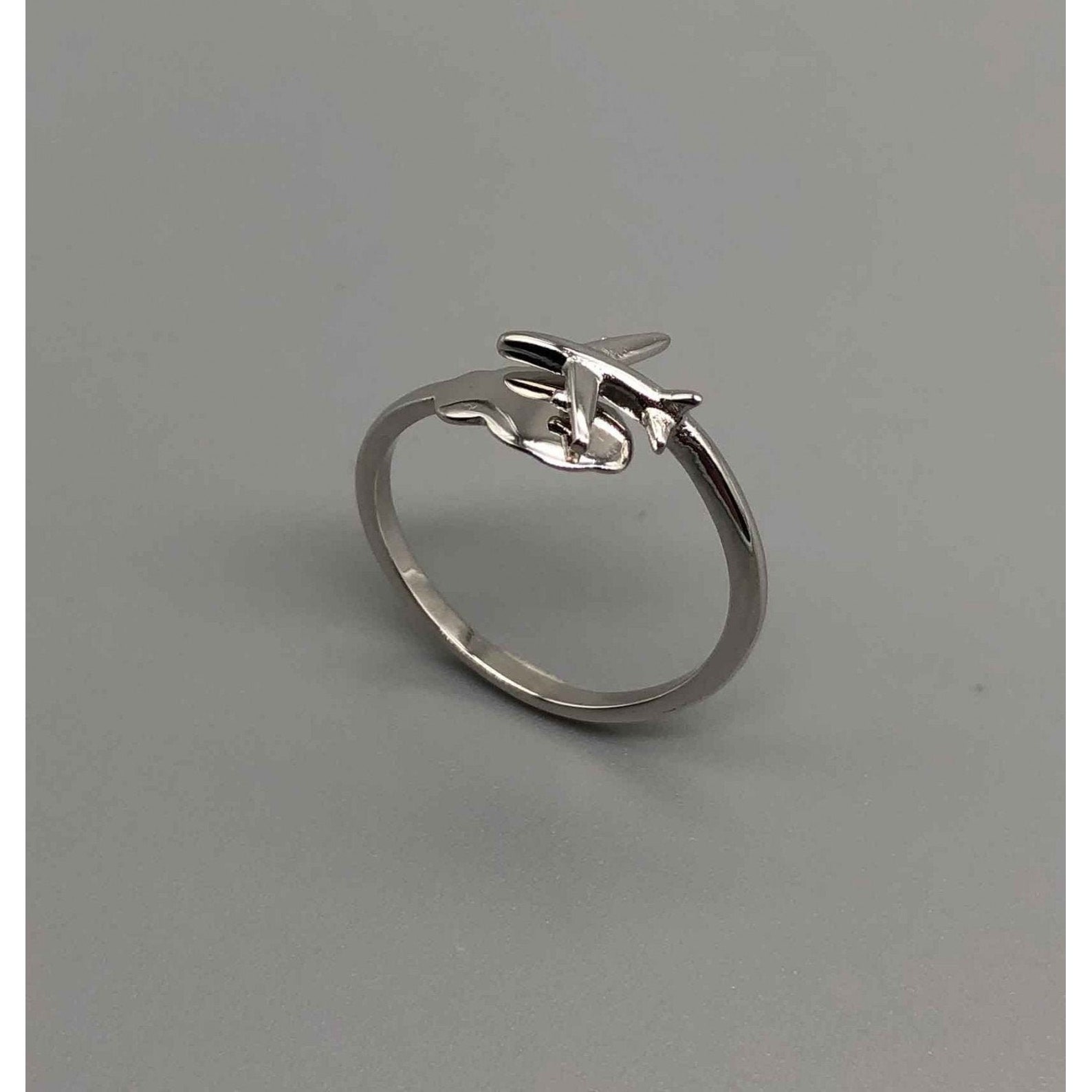 Airplane Ring Silver Plane Ring Travel Ring Flight - Etsy