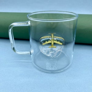 Glass With Airplane Boeing F-16, Fighting Falcon, Aviation Glass, Gift ...