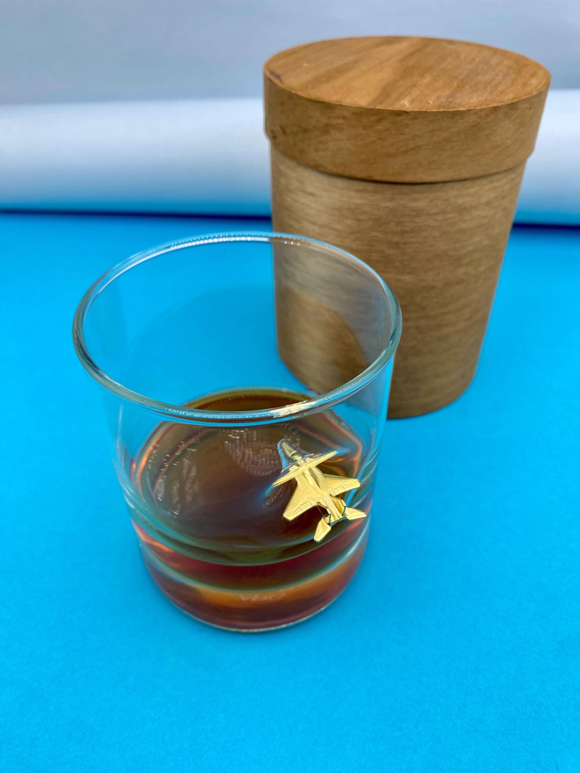Fighter Jet Airplane Glass, Aviation Whiskey Tumbler, F-16, F-18, F-14 ...