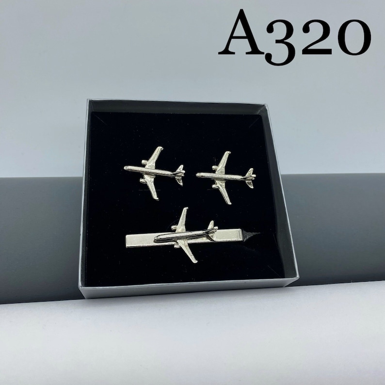 Airplane Cufflinks and Tie Clip Set, Pilot Gift - Etsy