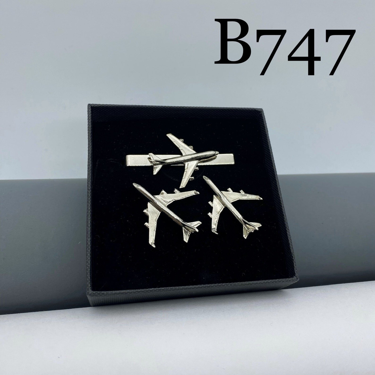 Airplane Cufflinks and Tie Clip Set, Pilot Gift - Etsy