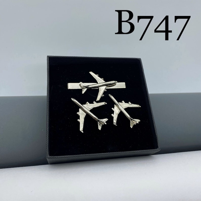 Airplane Cufflinks and Tie Clip Set, Pilot Gift - Etsy