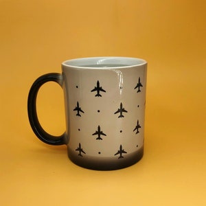 Cup With Temperature Indicator. Aviation Cup With Airplanes. Drink Ware ...