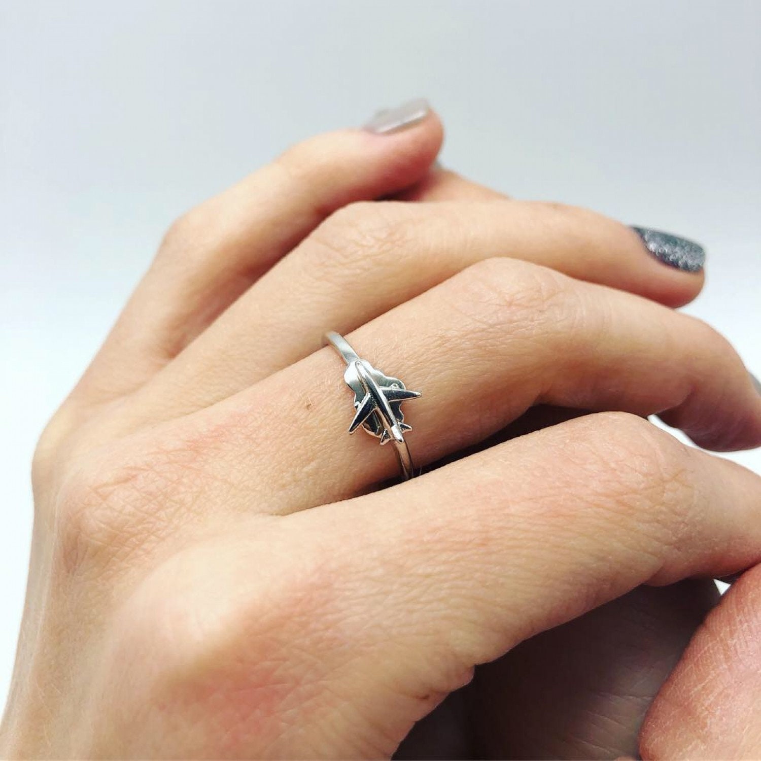 Airplane Ring Silver Plane Ring Travel Ring Flight - Etsy