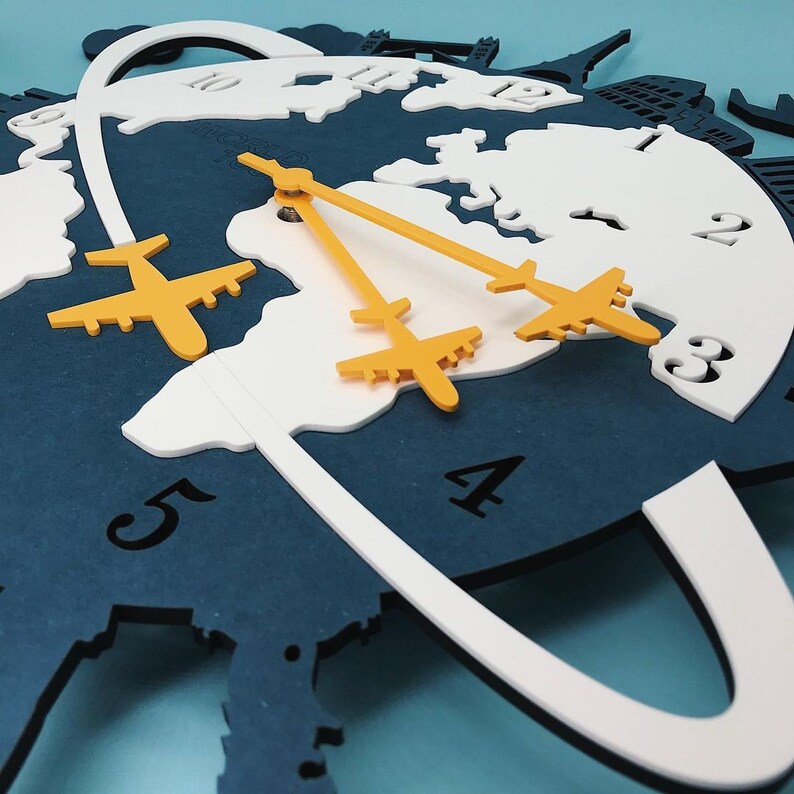 Clock Around the World Handmade Clock Travel Clock Wall - Etsy