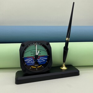 Aviation Table Clock, Airplane, Plane, Alarm Clock, Set With Pen, Gift ...