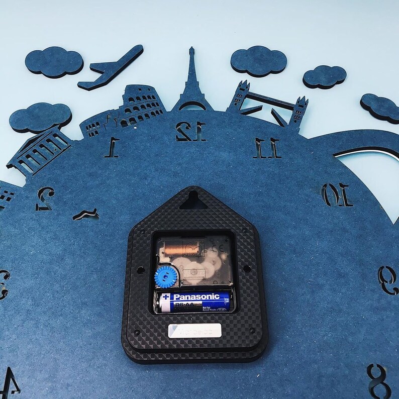 Clock Around the World, Handmade Clock, Travel Clock, Wall Clock ...