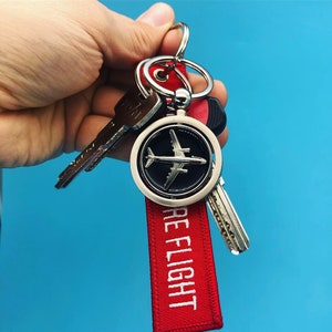 Keychain With Airplane, Rotating Middle,interactive Keychain, Keychain ...