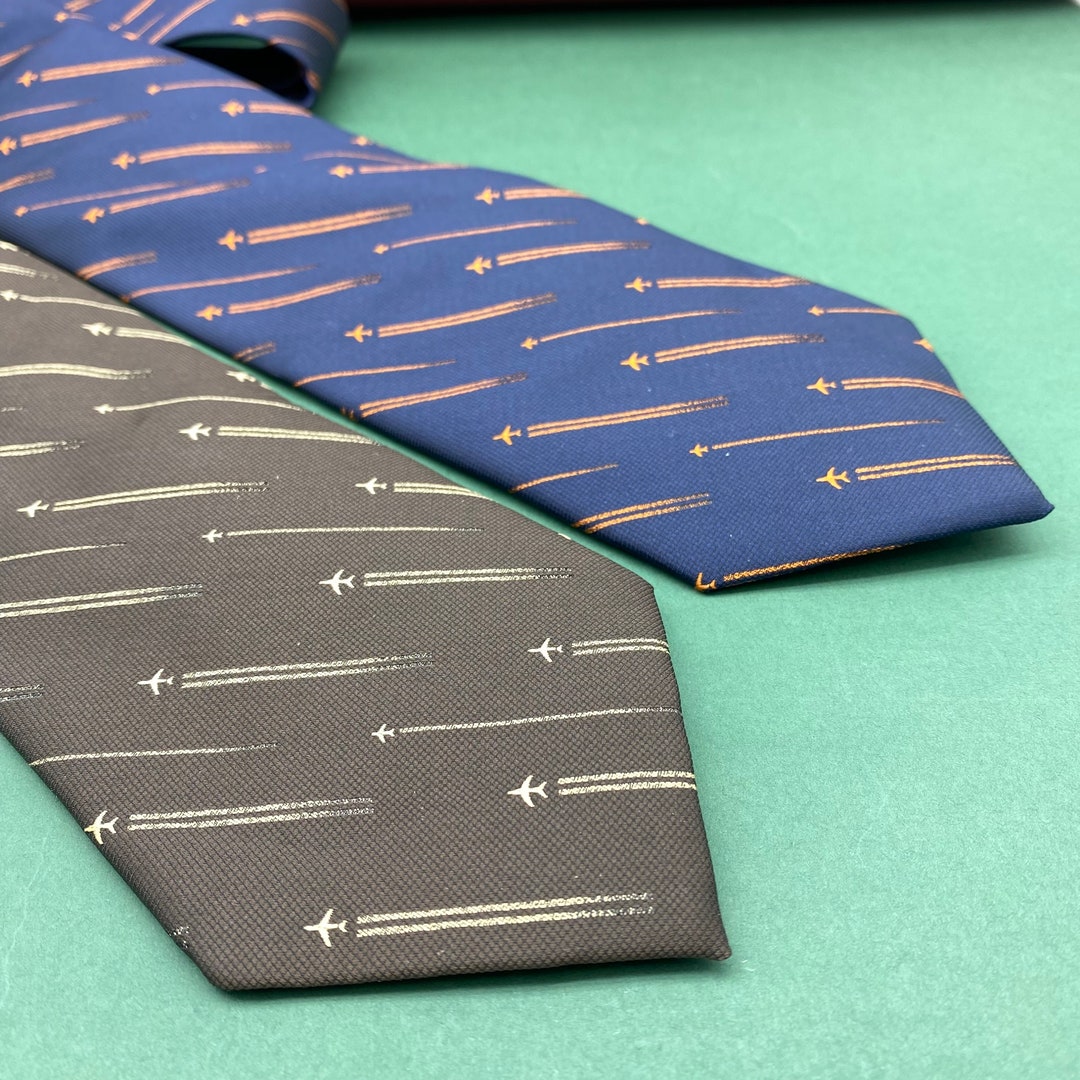 Tie With Planes, Necktie, Aviation Gift, Present for Pilot, Airplane ...