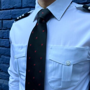 Black Tie With Planes, Necktie, Aviation Gift, Present for Pilot ...