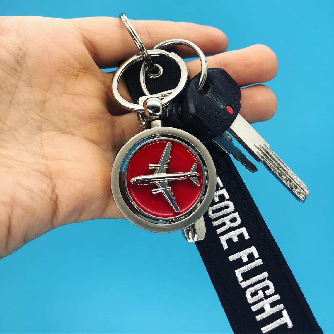 Keychain With Airplane, Rotating Middle,interactive Keychain, Keychain ...