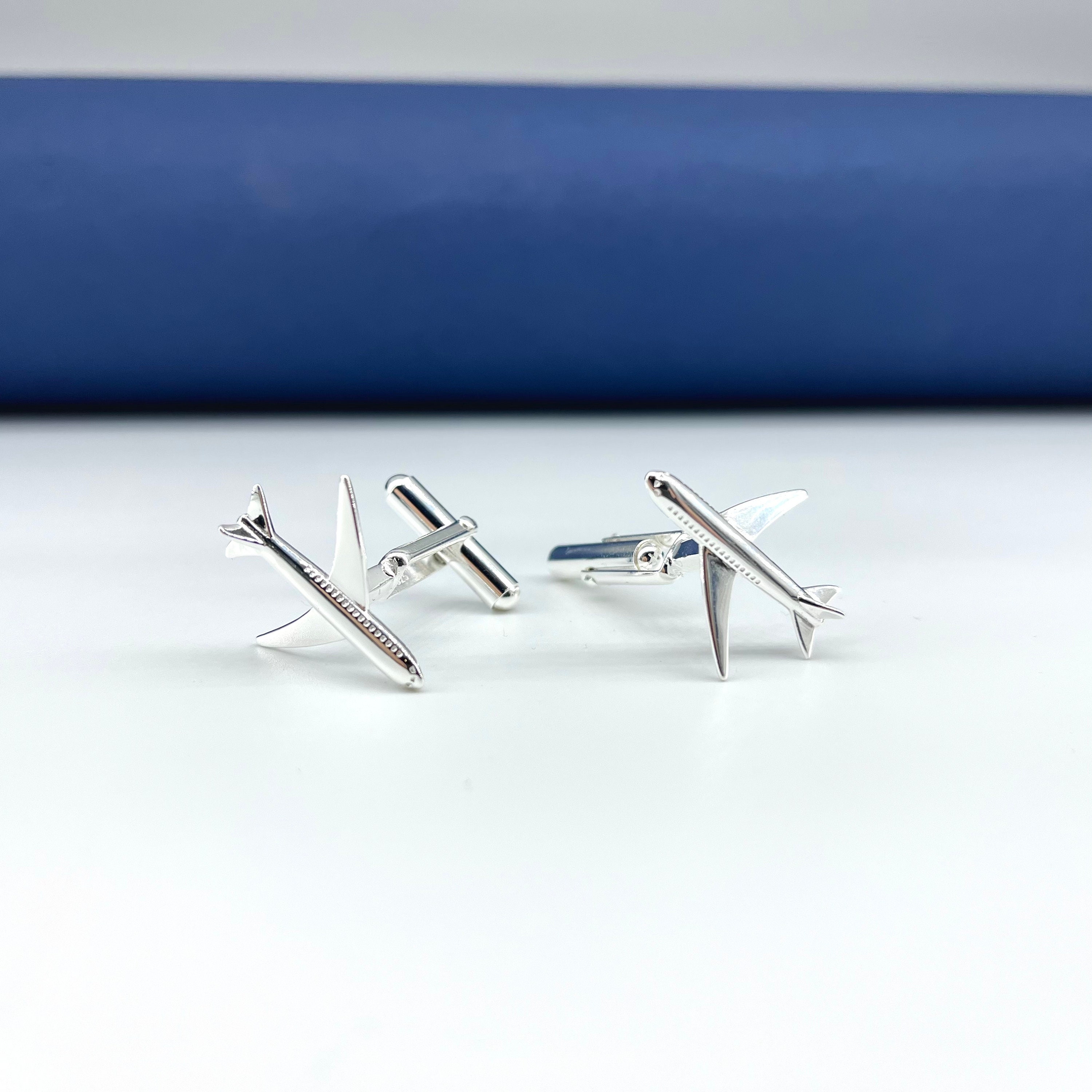 Silver Airplane Cufflinks, Aircraft, Plane, Airplane Jewelry, Pilot ...
